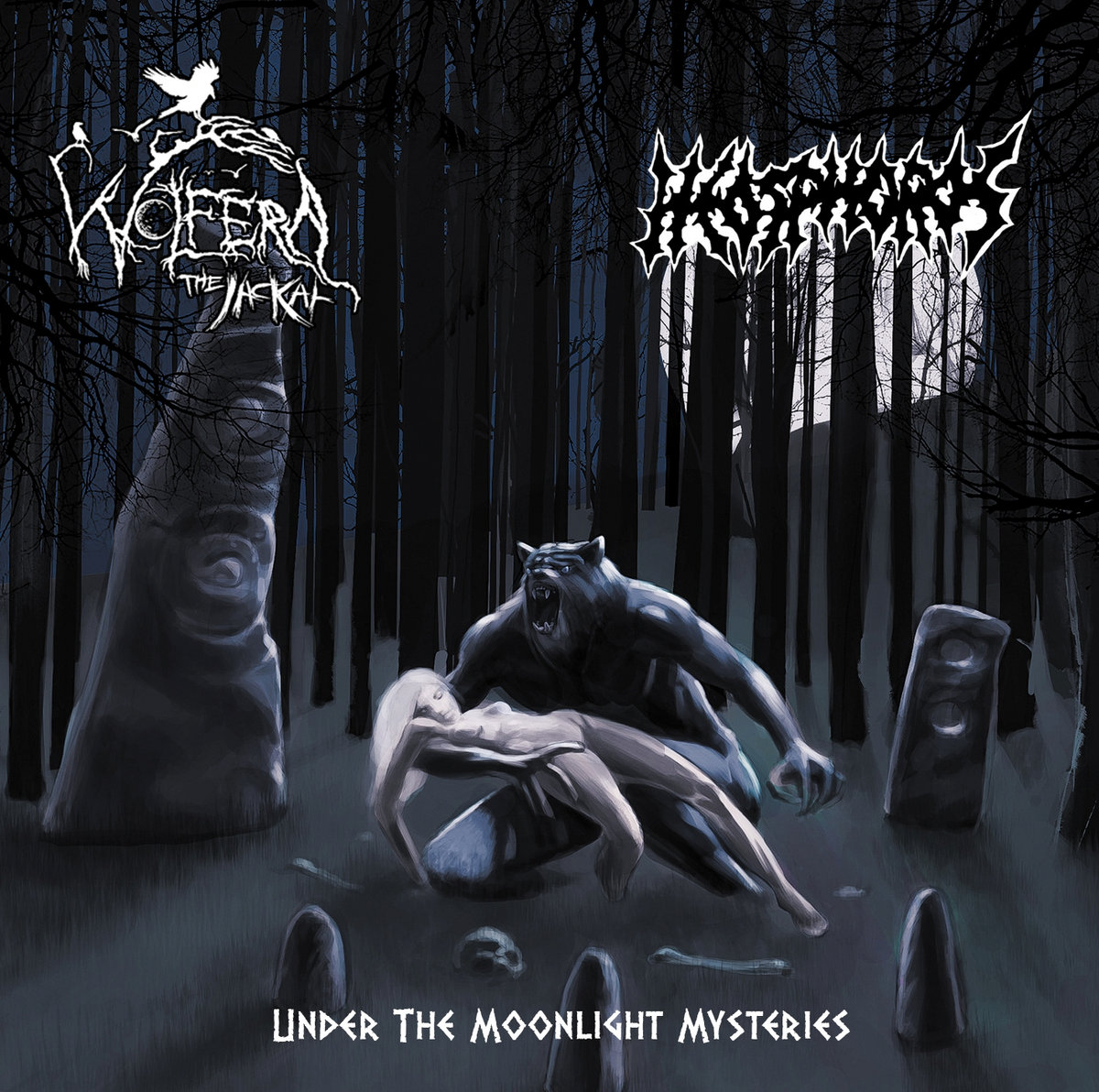 WOLFERA THE JACKAL/HEOSPHOROS Under The Moonlight SPLIT CD – Frost And Fire